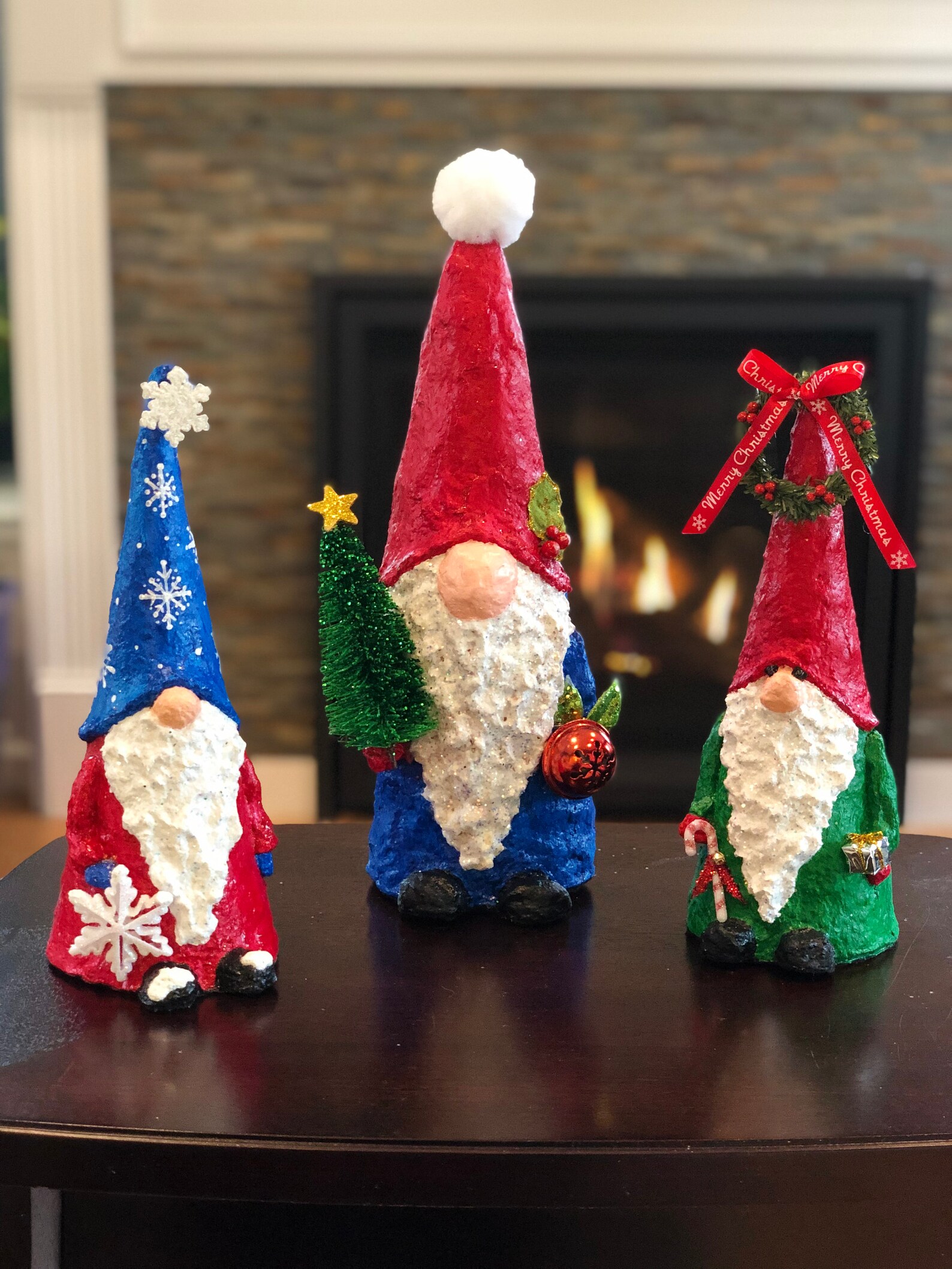 Handmade Paper Mache Christmas Gnome: OOAK Holiday Decor - Etsy