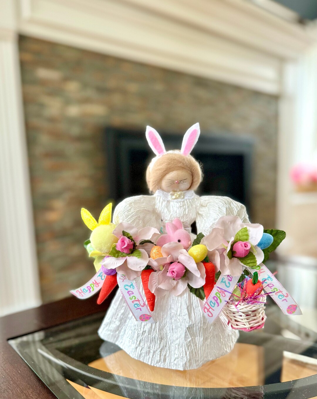 Easter Bunny Doll. Handmade Corn Husk-like Doll. Unique Easter Bunny ...