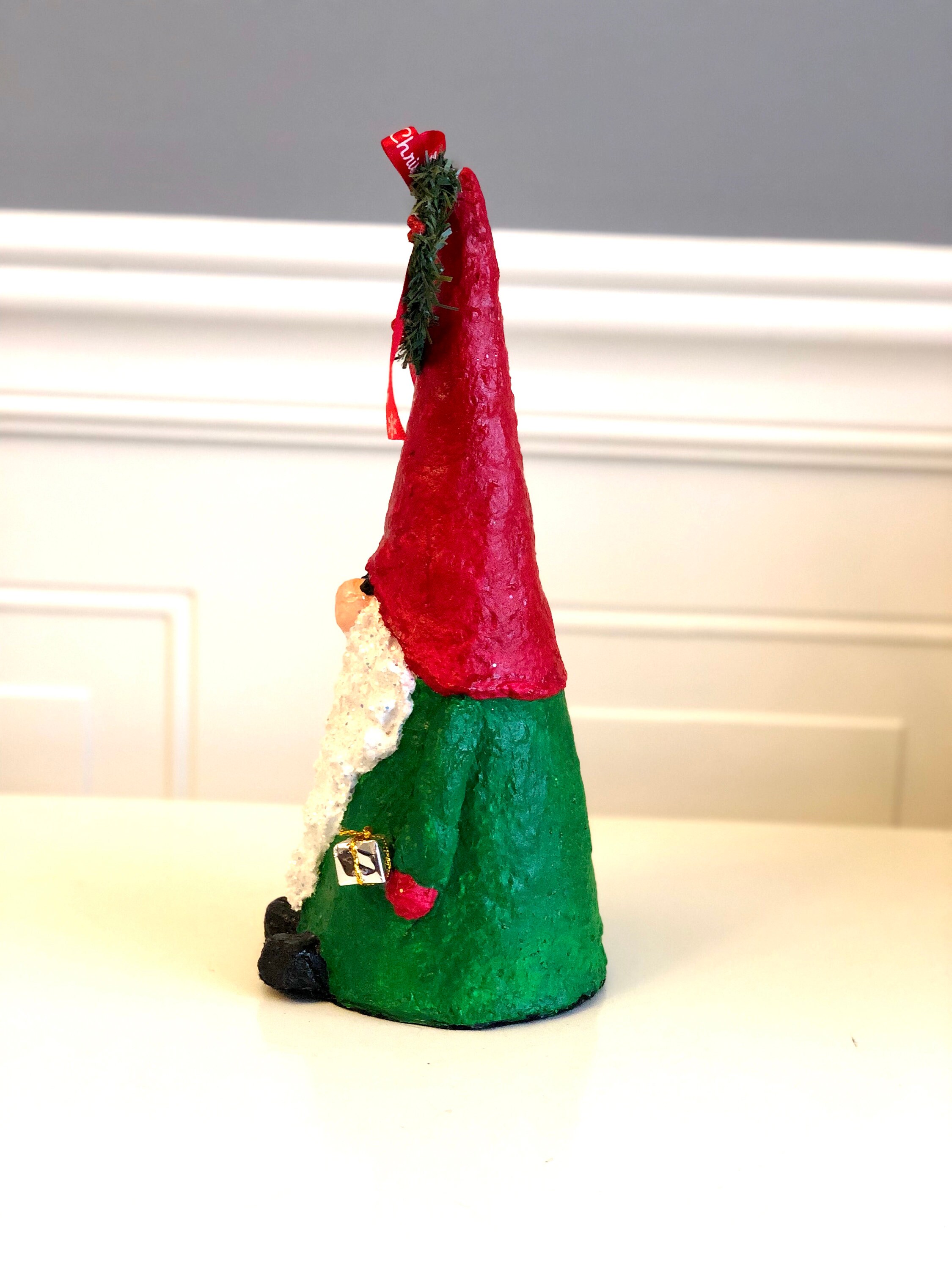 Handmade Paper Mache Christmas Gnome: OOAK Holiday Decor - Etsy