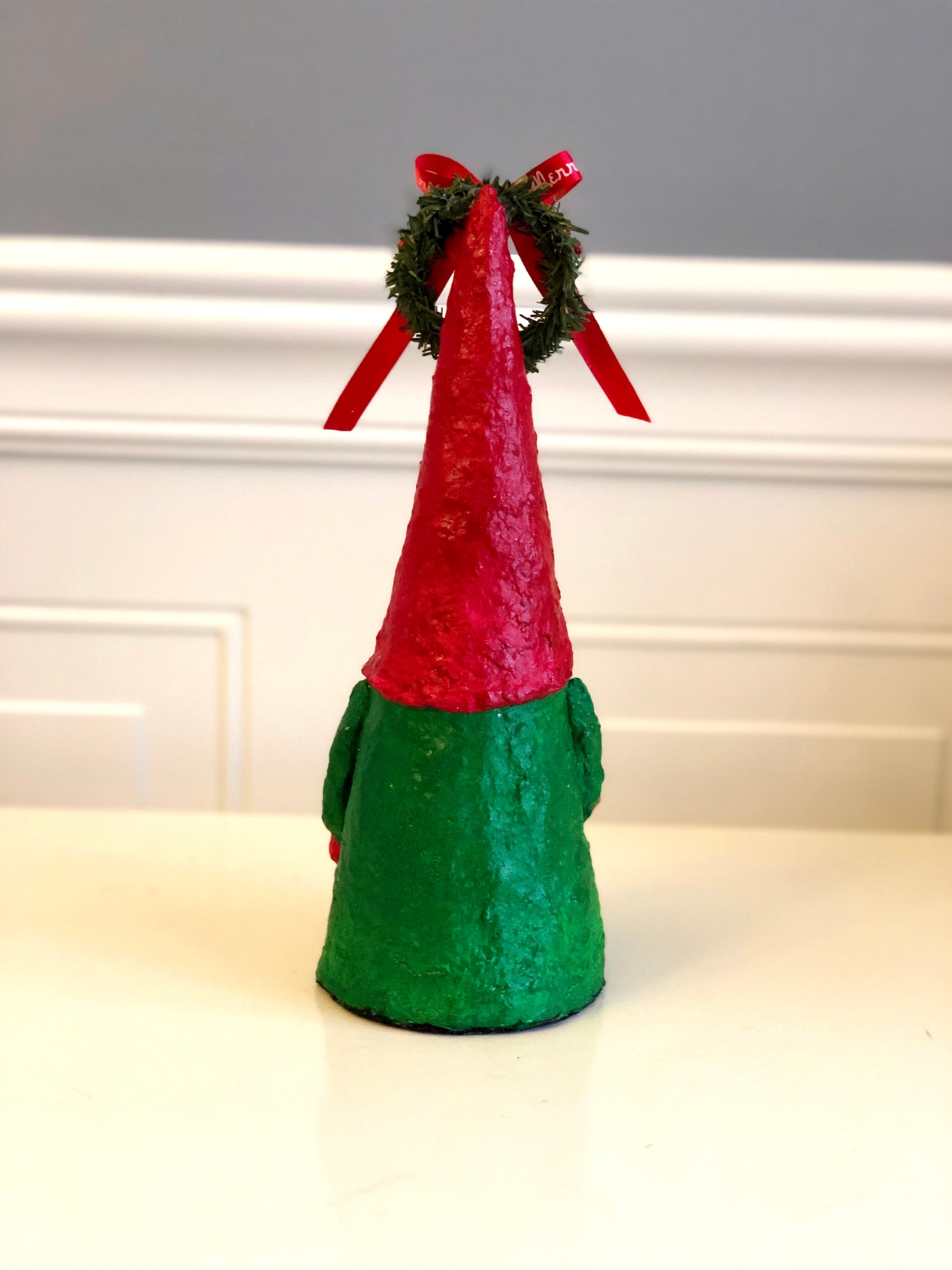 Handmade Paper Mache Christmas Gnome: OOAK Holiday Decor - Etsy