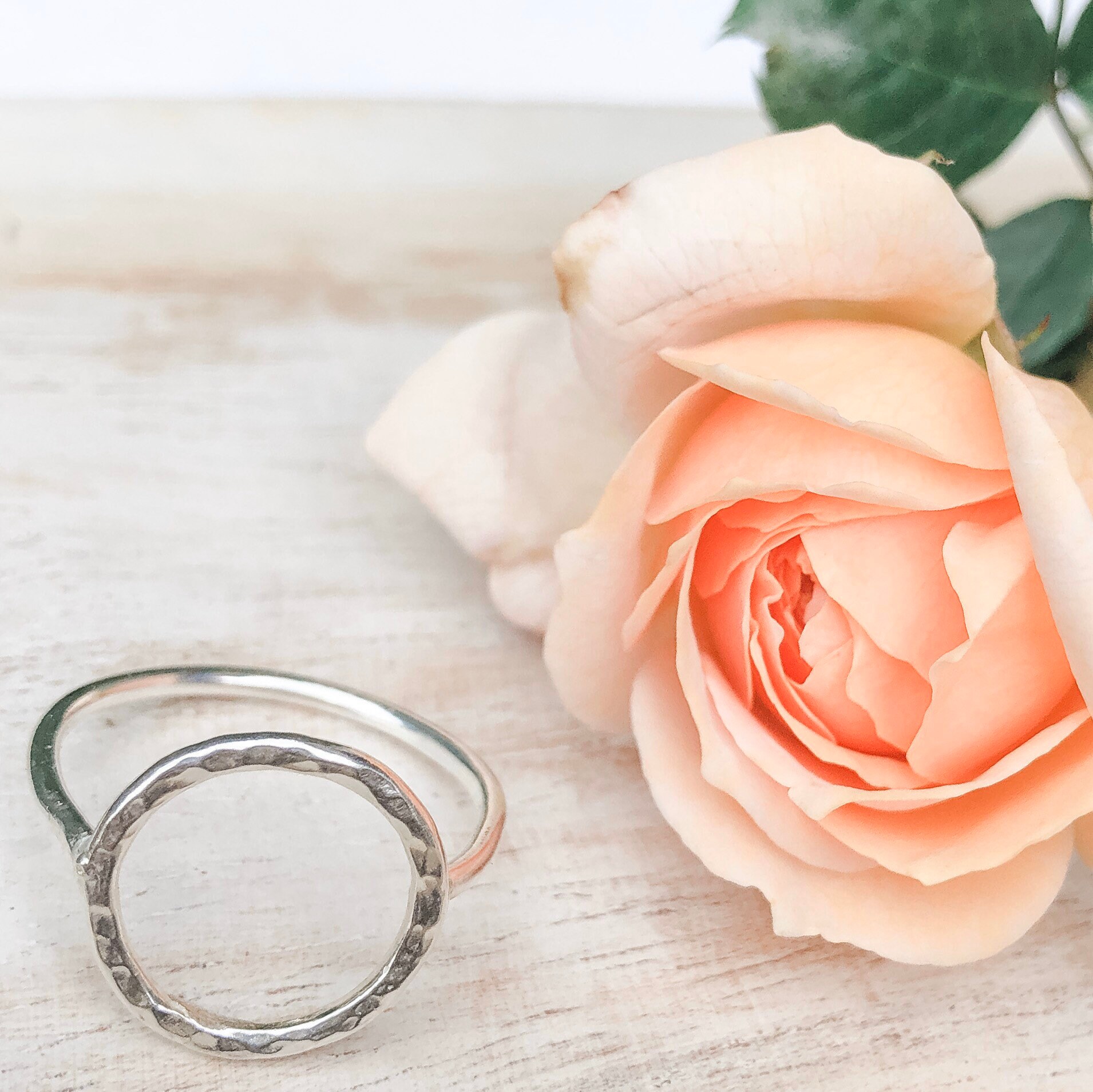 Sterling Silver Hammered Karma Circle Ring | Geometric Ring | Karma ...