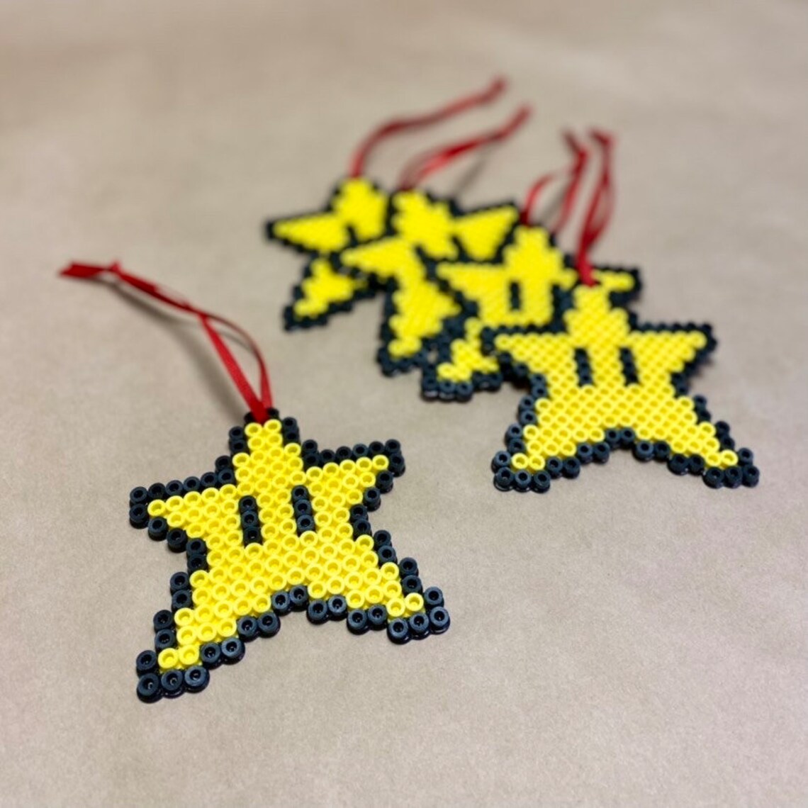 Super Mario Star Ornaments Large set of 5 - Etsy