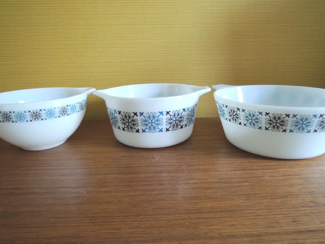 Vintage JAJ Pyrex Chelsea Design Deep Small Casserole Dish / 60s ...