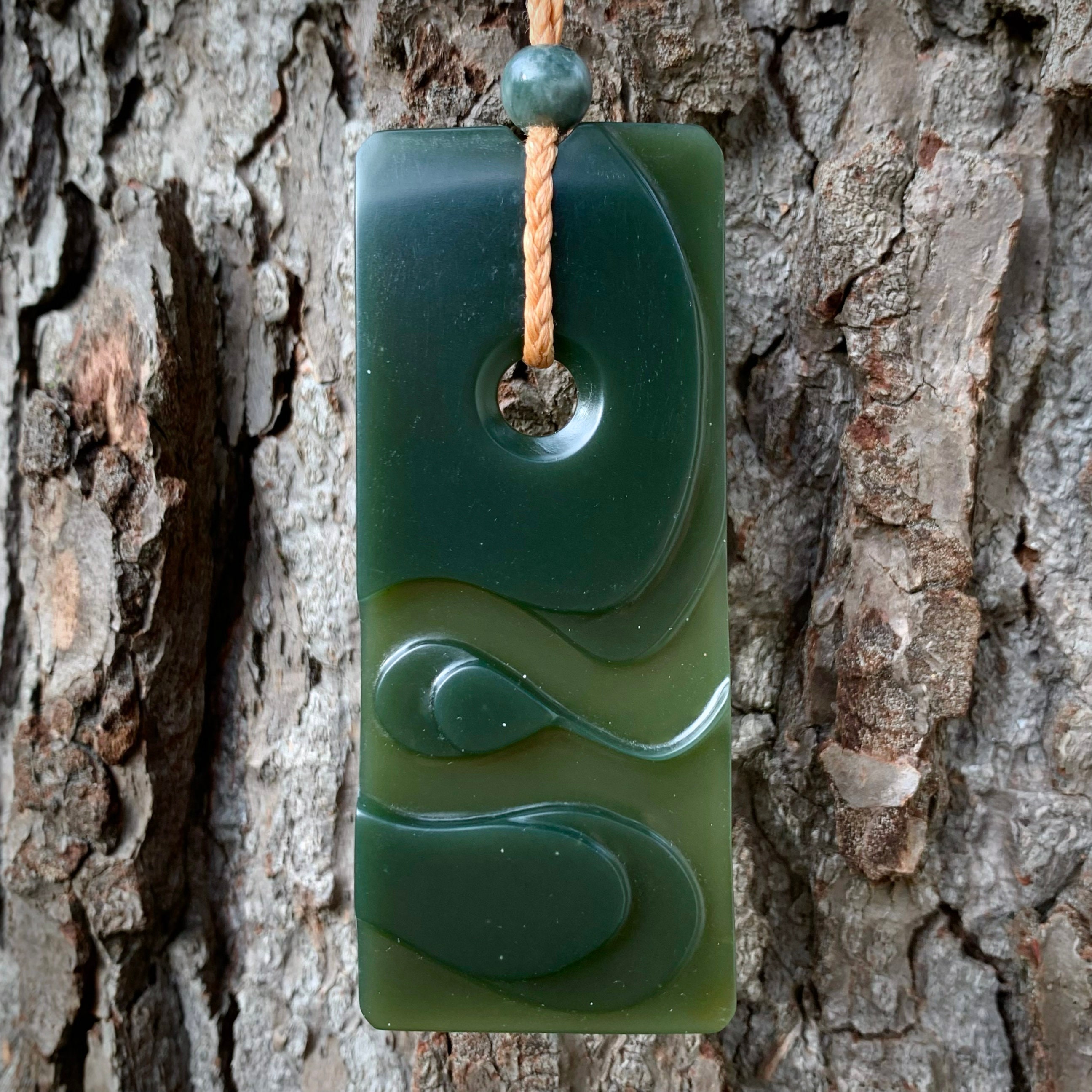 Wyoming Olive Green Nephrite Jade Hand Carved Flowing River Topographic ...