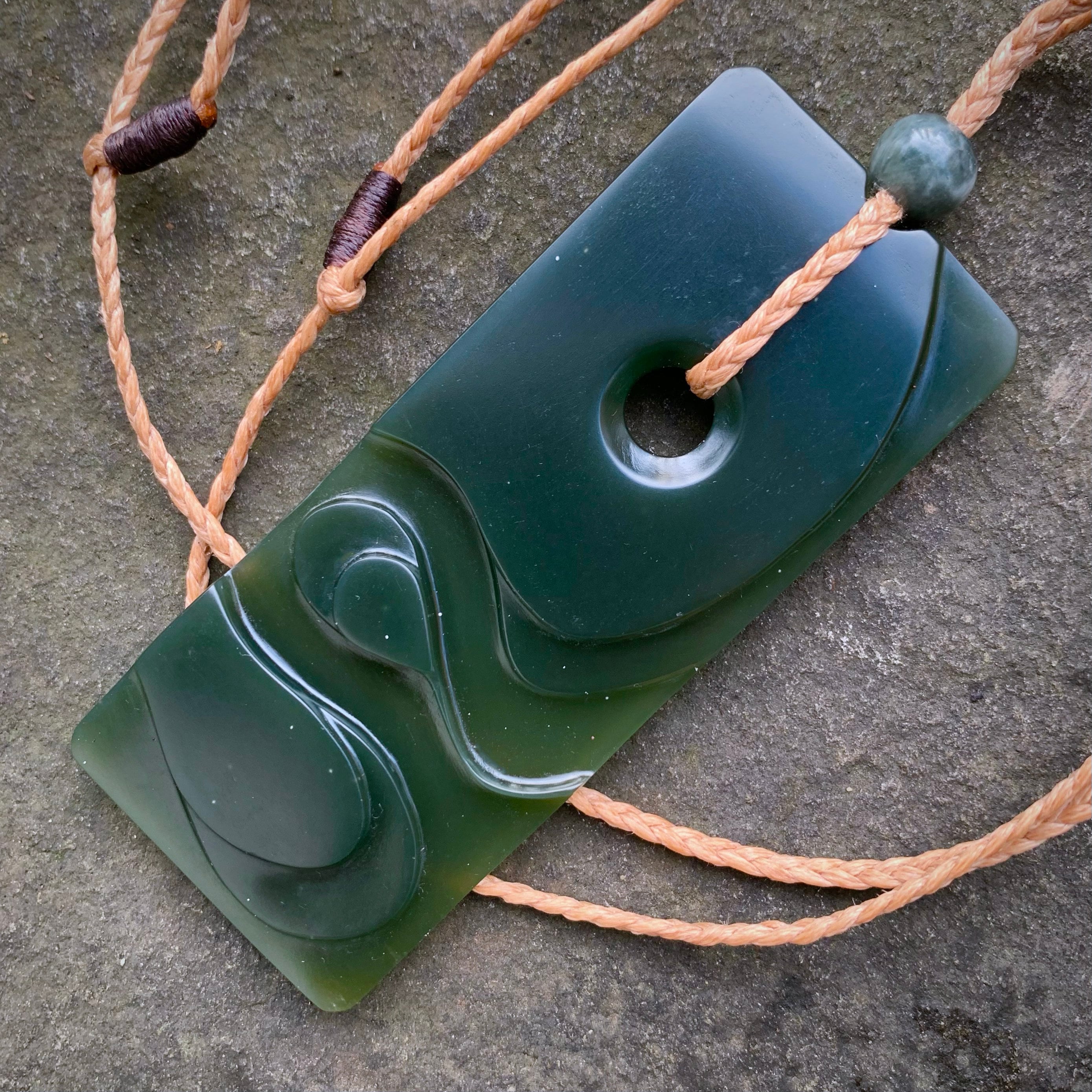 Wyoming Olive Green Nephrite Jade Hand Carved Flowing River Topographic ...