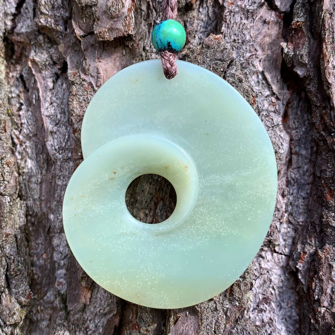 Siberian Celadon Nephrite Jade Hand Carved Single Mobius Minimalist ...