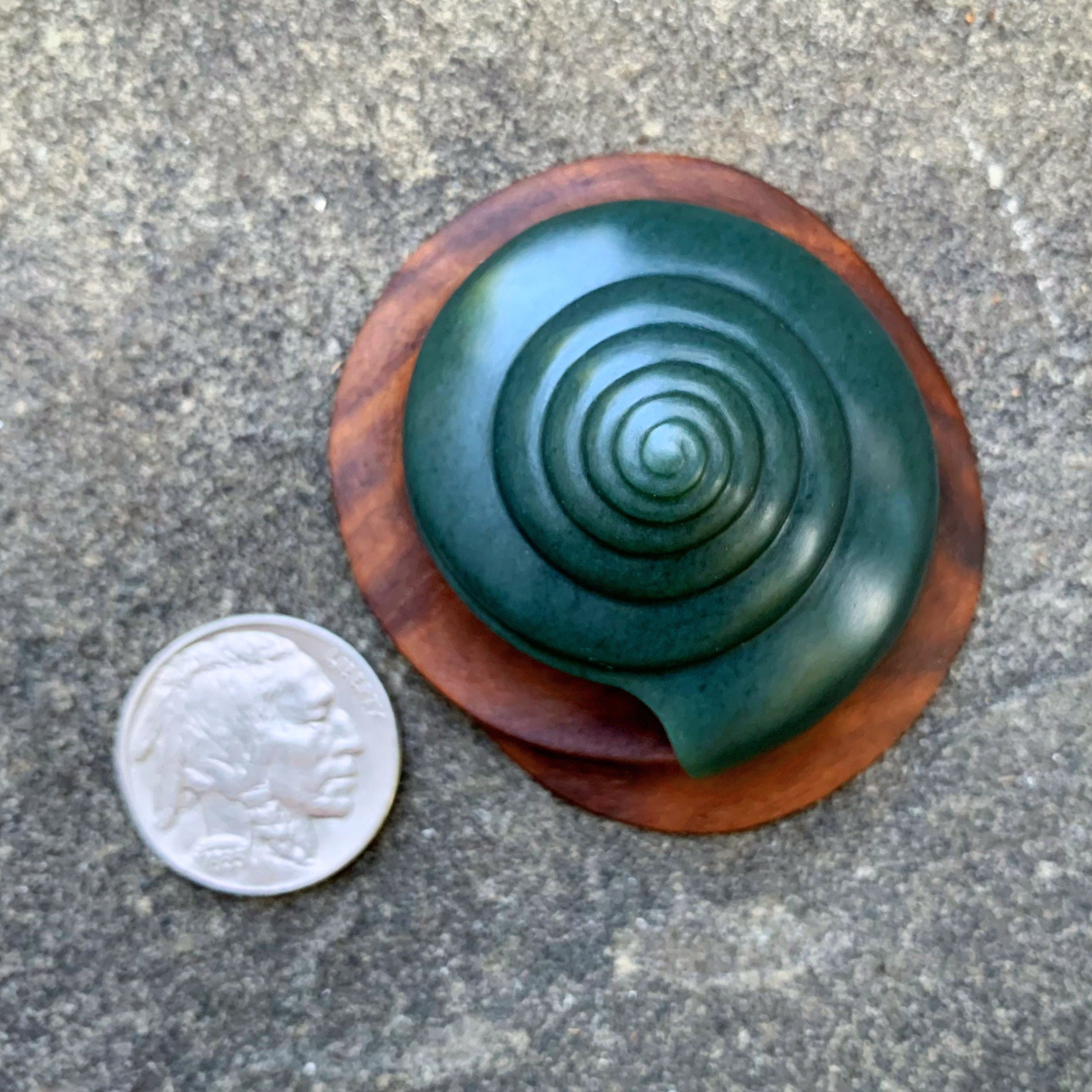 Wyoming Sage Olive Green Nephrite Jade Hand Carved Sundial or ...