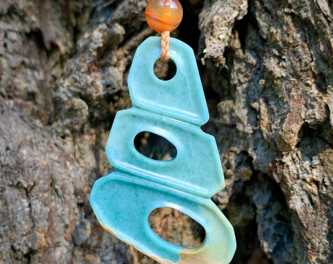 Guatemalan Cloudy Blue Minimalist Cellular Jadeite Jade Hand-carved ...