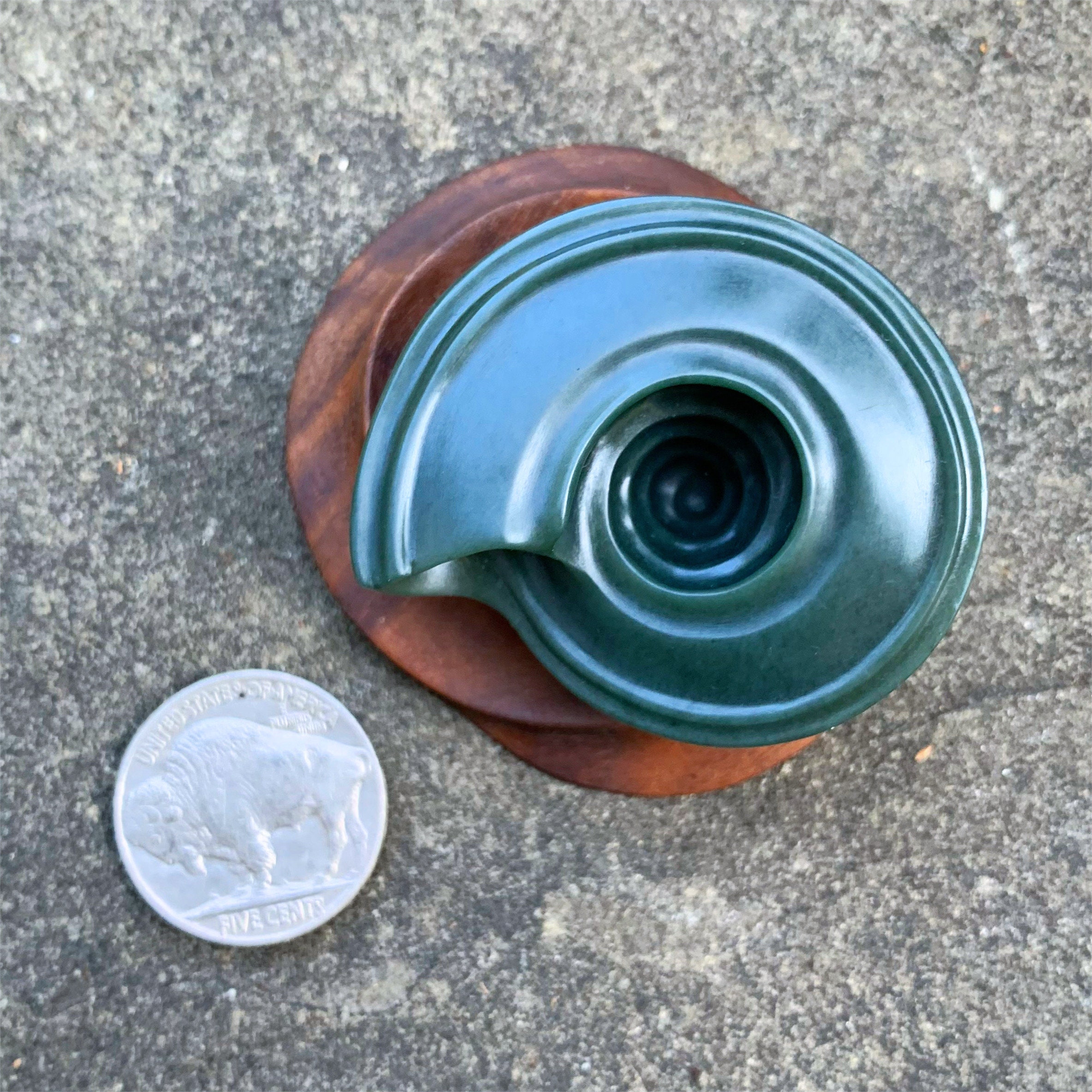 Wyoming Sage Olive Green Nephrite Jade Hand Carved Sundial or ...