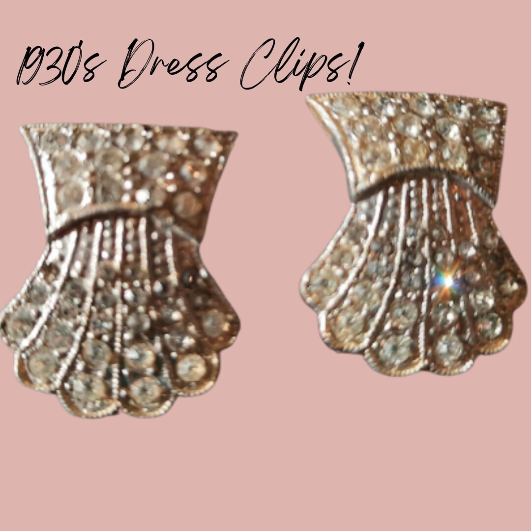 Art Deco 1930's Original Dress Clips, Pair of Vintage Art Deco Clips ...