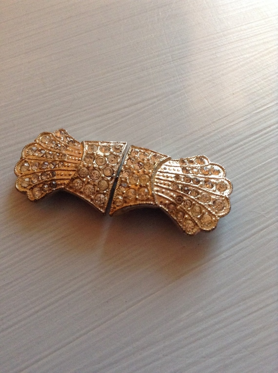 Art deco 1930's original dress clips, pair of vintage… - Gem