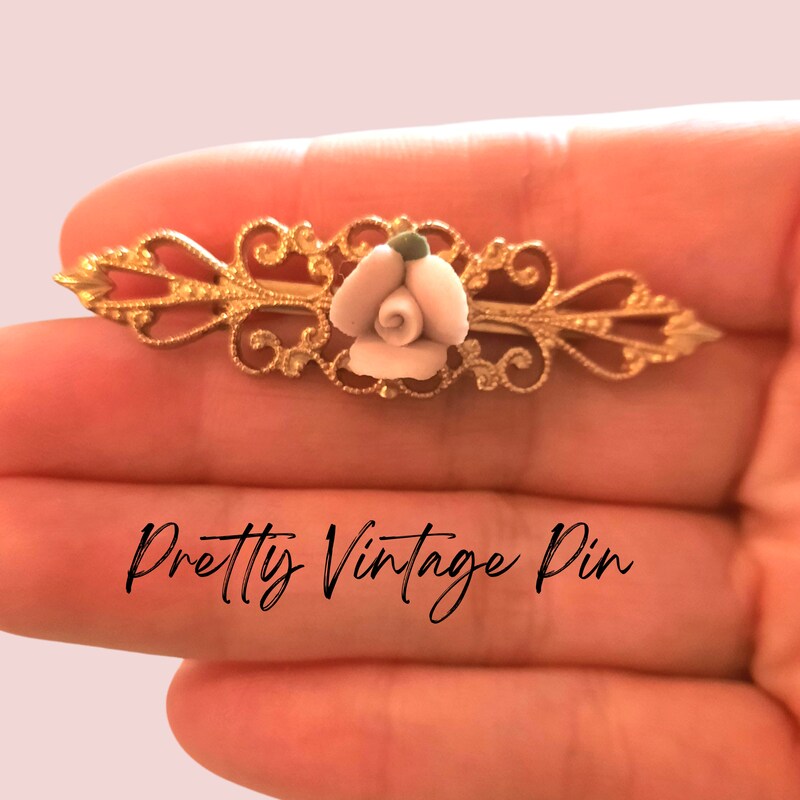 Porcelain Flower Pin - Etsy