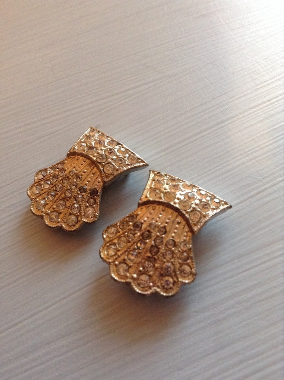 Art deco 1930's original dress clips, pair of vintage… - Gem