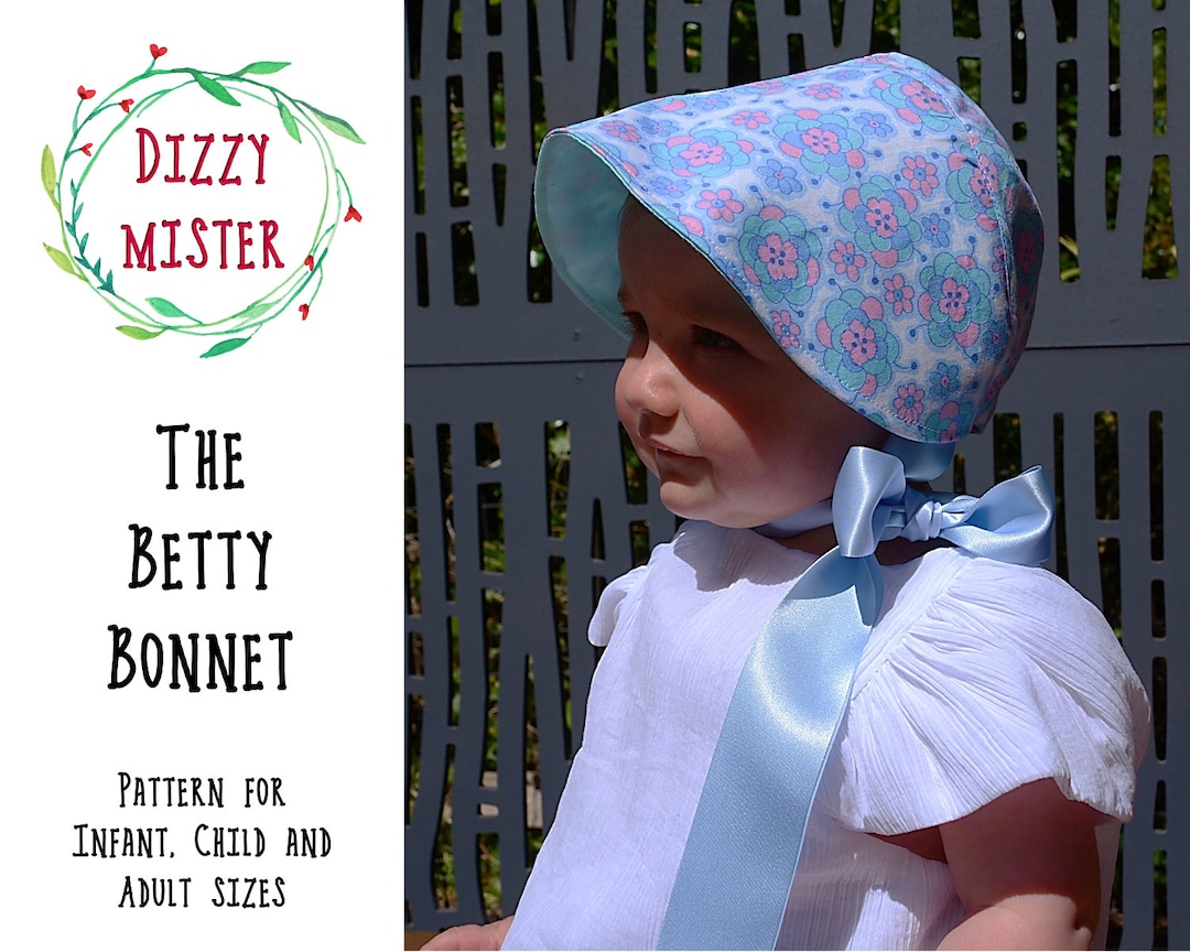 Bonnet Sewing Pattern, Girls PDF Pattern, Vintage Hat Sewing Pattern ...