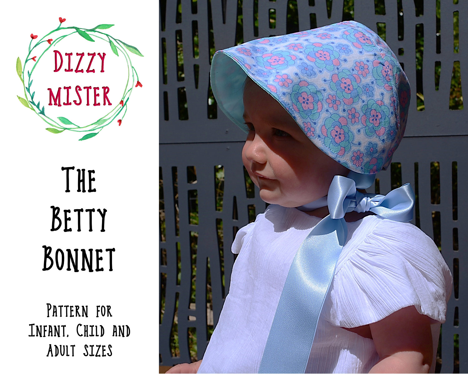 Bonnet Sewing Pattern, Girls PDF Pattern, Vintage Hat Sewing Pattern ...