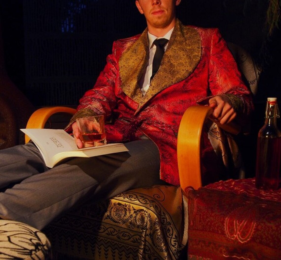 Smoking Jacket Sewing Pattern, Mens Jacket PDF Pattern, Mens Sewing ...