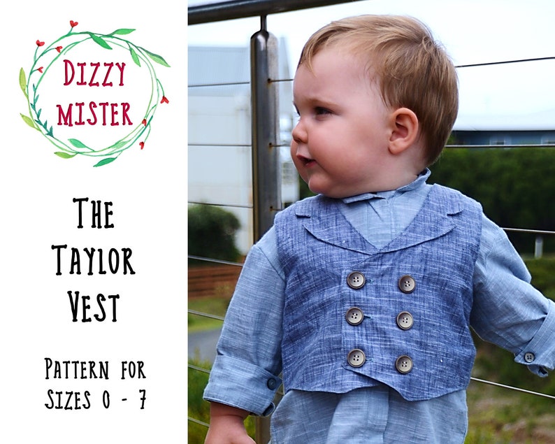 Children's Vest Sewing Pattern, Kids Waistcoat PDF Pattern, Boys Sewing ...