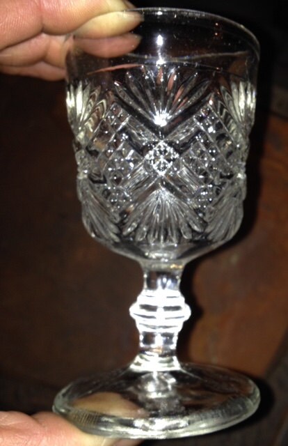 4 SMALL STEMWARE Vintage Pressed Glass Wine - Etsy