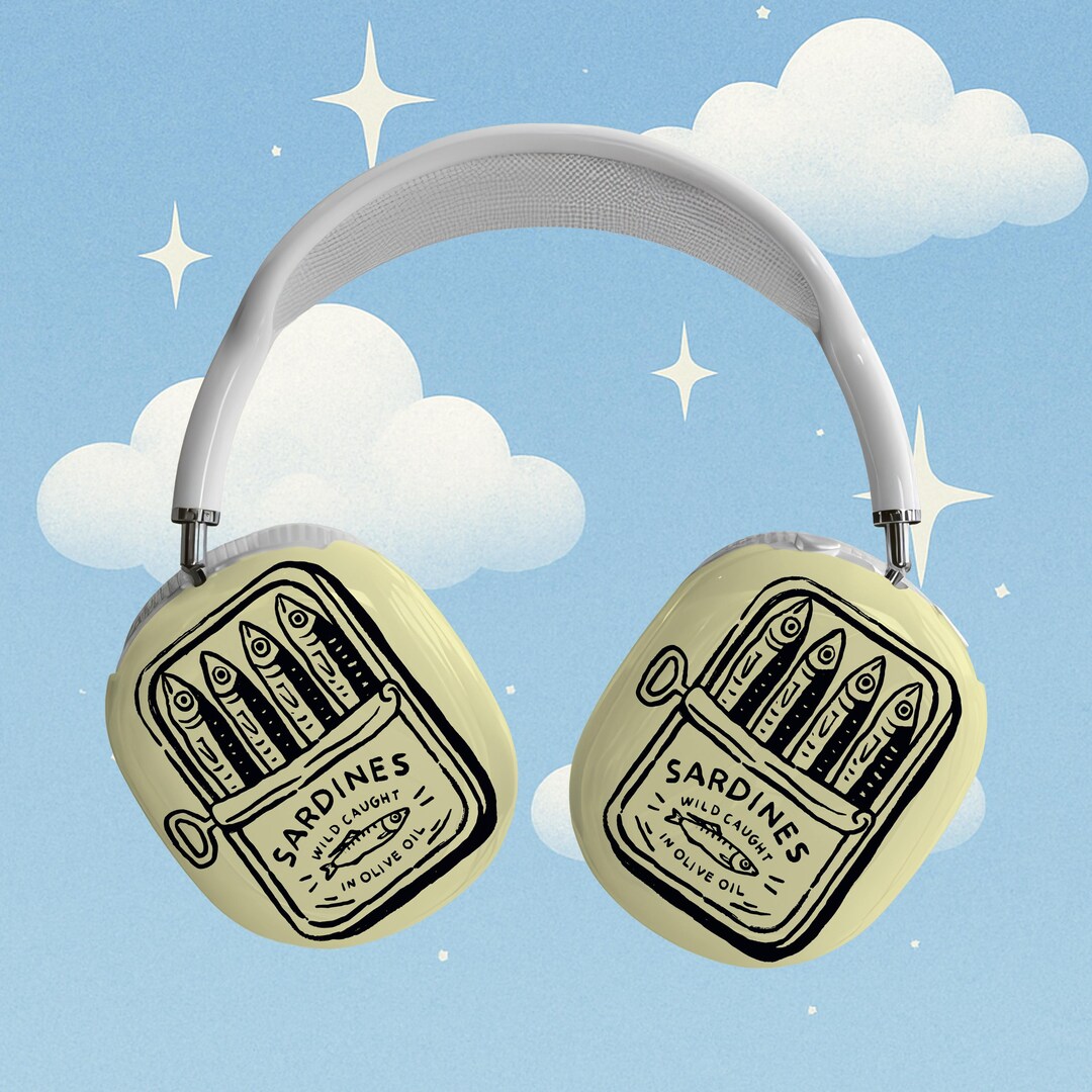 Sardine Tin Butter Yellow Airpods Max Case Quirky Fish Can Design Protective Headphone Shell ...