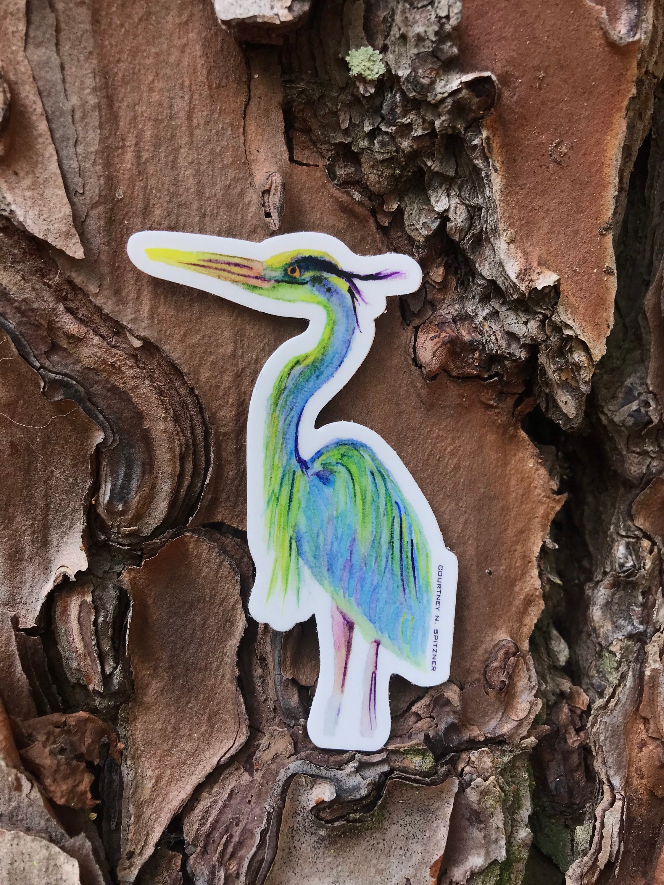 Watercolor Blue Heron Vinyl Decal Sticker - Etsy
