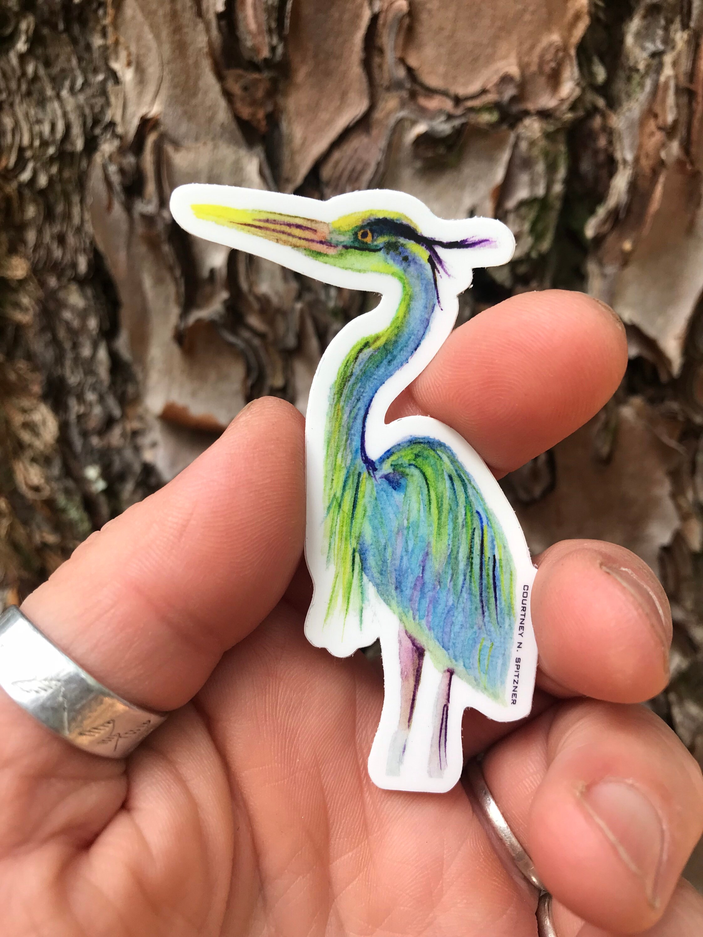 Watercolor Blue Heron Vinyl Decal Sticker - Etsy