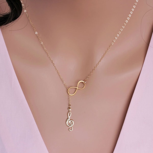 Music Note Necklace - Etsy
