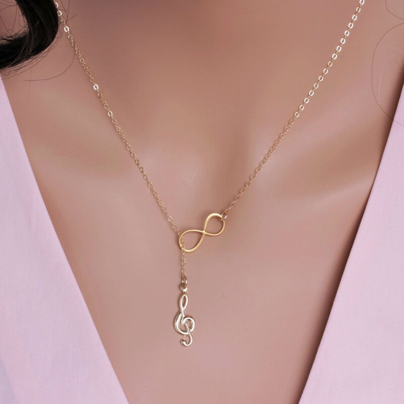 Music Note Necklace - Etsy