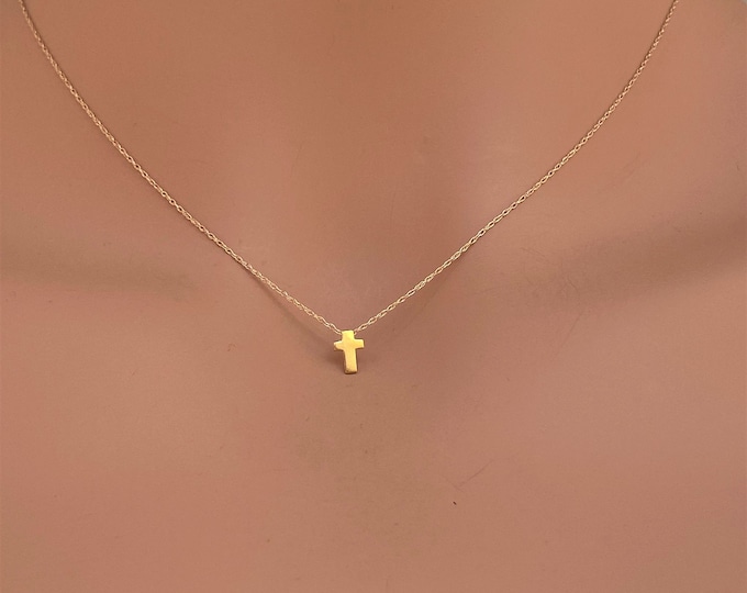 14K Solid Gold Cross Necklace for Women Greek Pattern Cross - Etsy