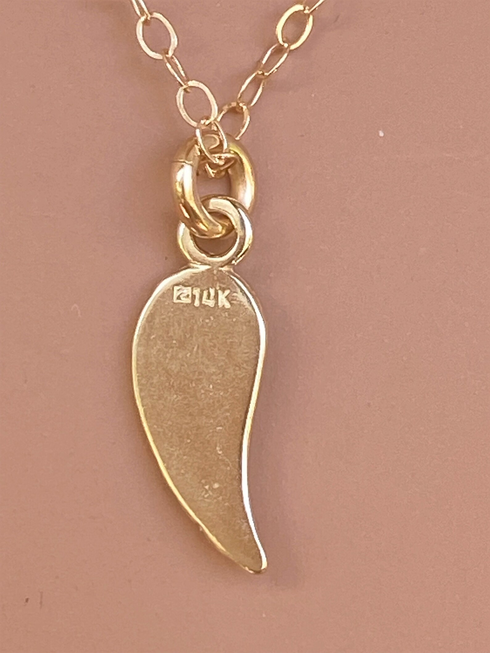 14k Solid Gold Angle Wing With Cross Necklace religious Gifts - Etsy