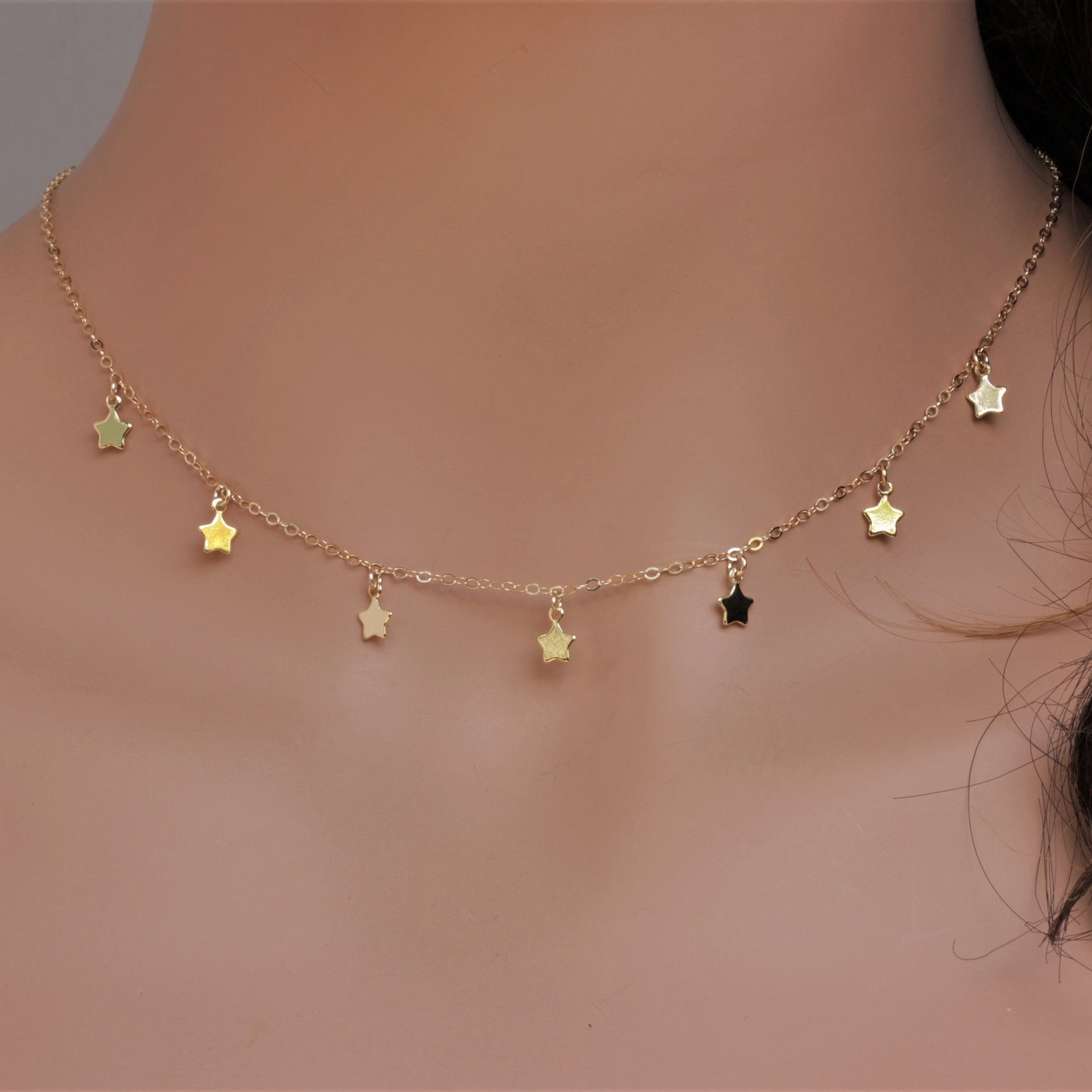 Dainty Star Choker Necklace 14k Gold Filled Star Necklace | Etsy