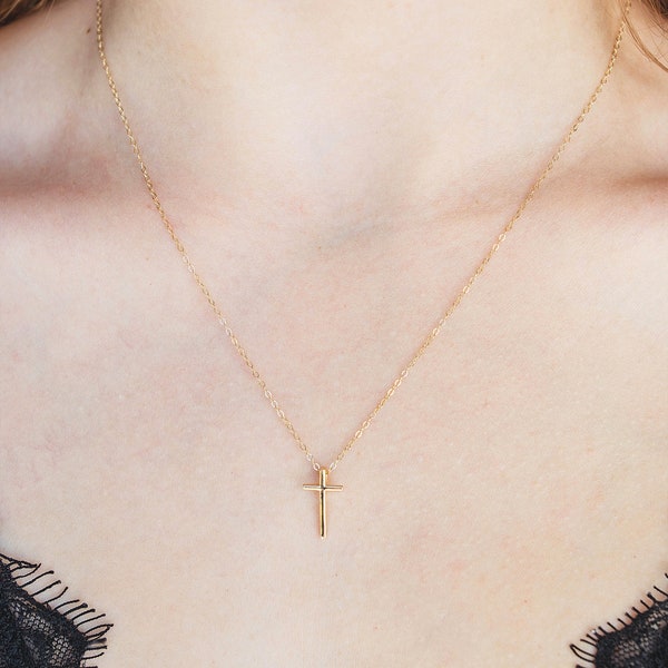 Gold Cross Necklace - Etsy