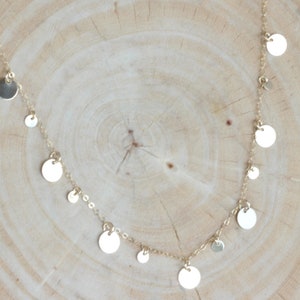Coin Drop Necklace, Disc Dangle, Coin Gold Necklace, Minimalist ...