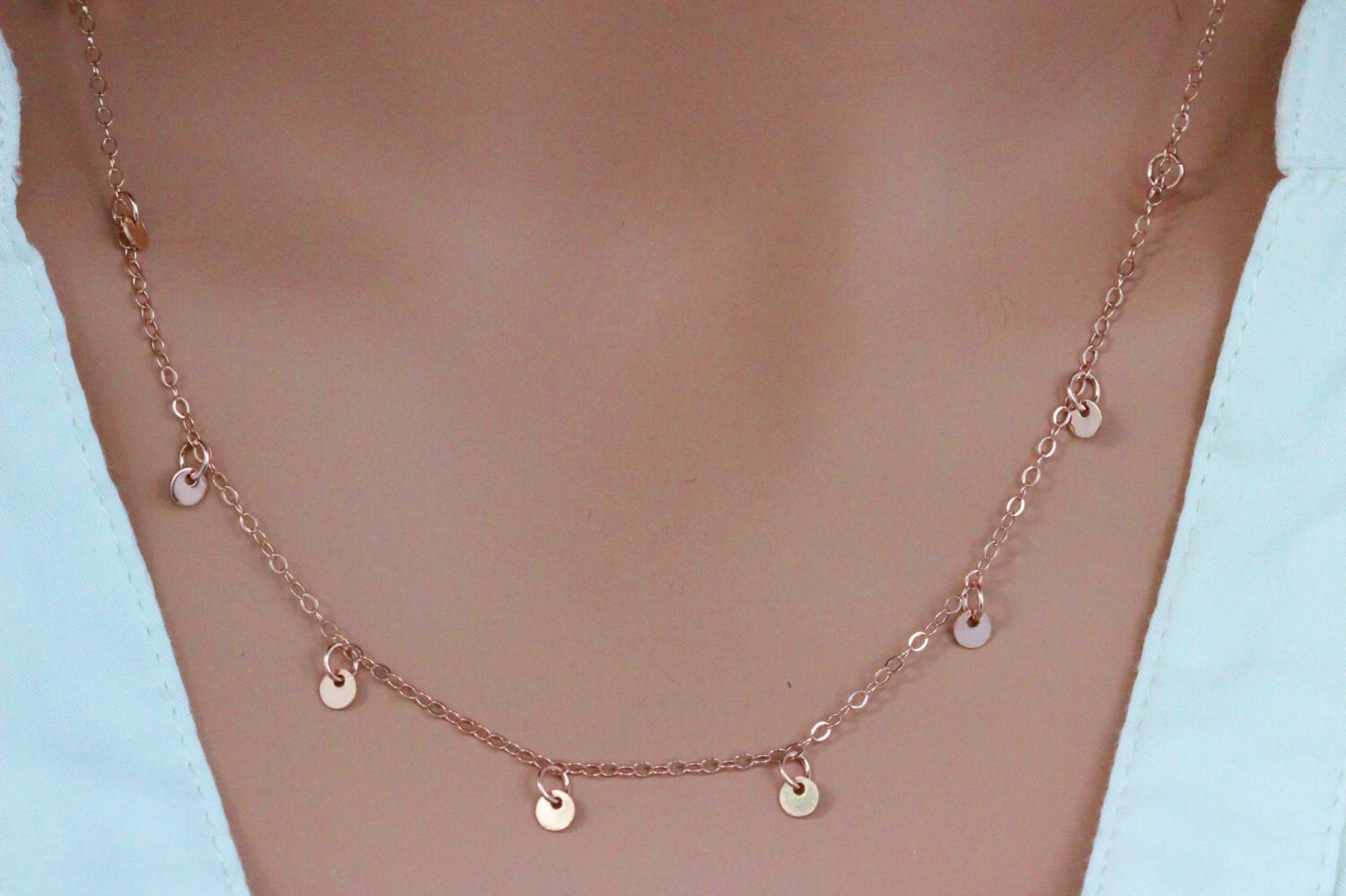 Rose Gold Disc Necklace Gold Coin Layered Necklace Gold - Etsy