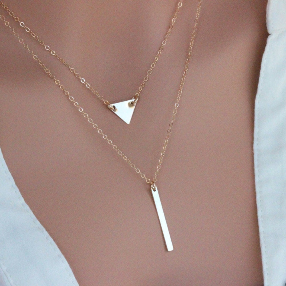 Gold Bar Necklace Bar Necklace Gold Personalized Gold Bar - Etsy