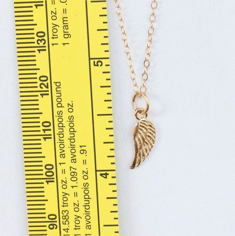 14k Solid Gold Angle Wing Tiny Initial Personalized Angle - Etsy