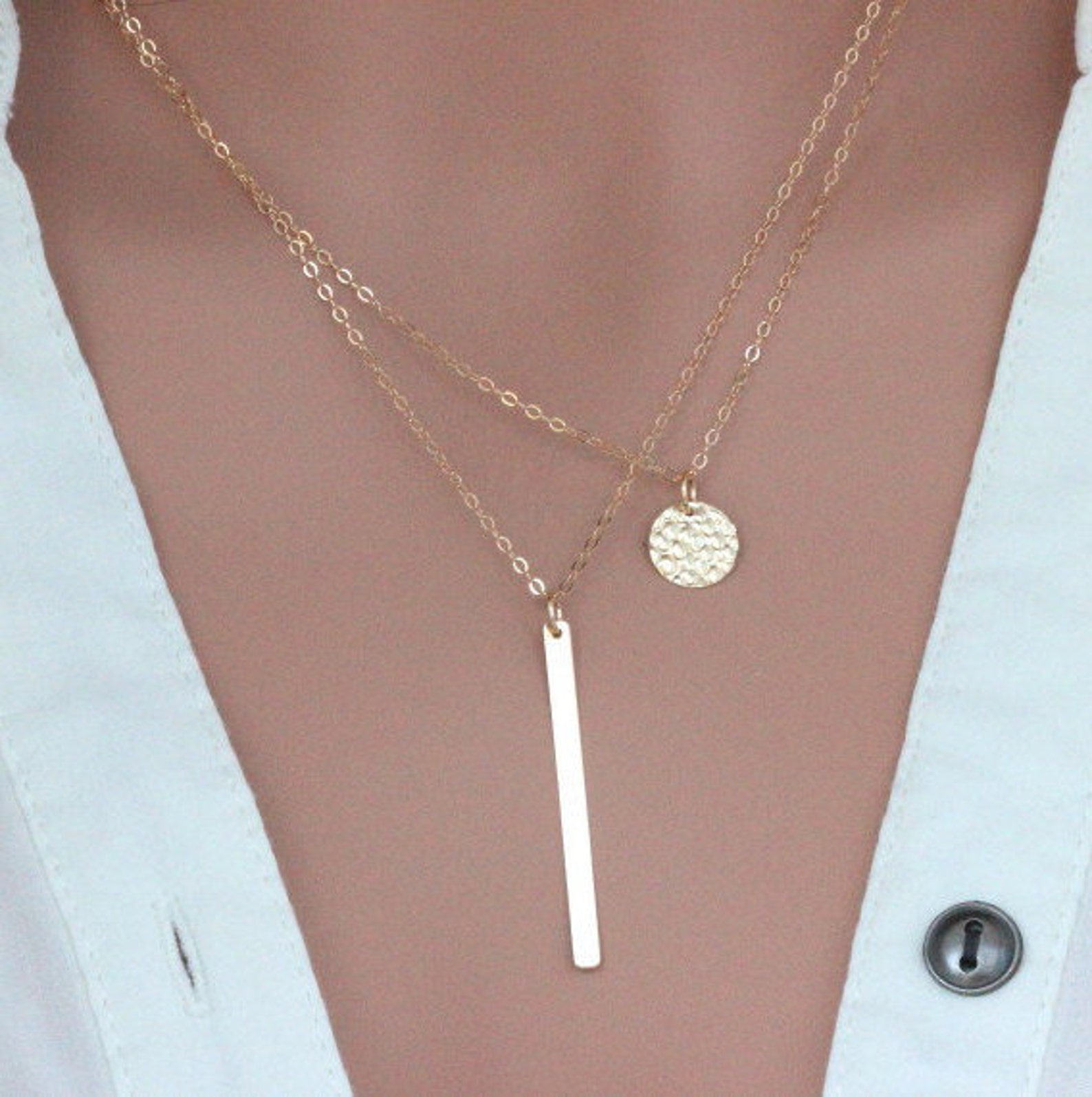 Layered Necklace Set Layered Gold Necklace Layered Gold - Etsy