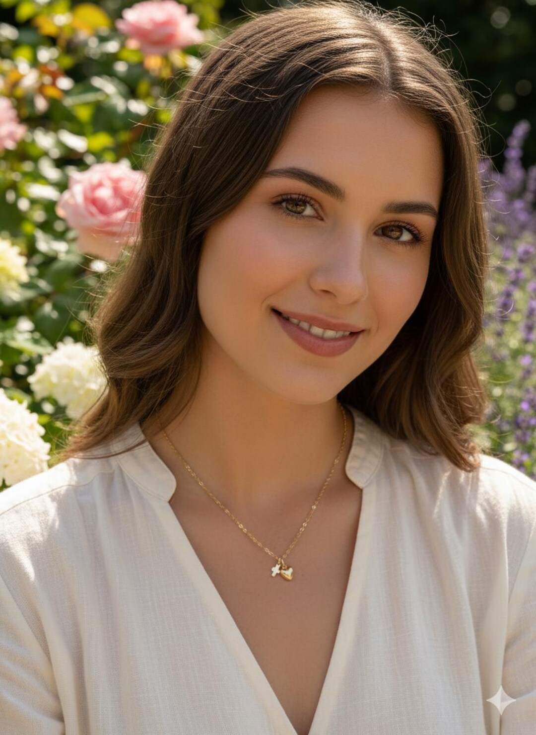 14k Solid Gold Cross and Puffed Heart Necklace - Etsy Canada
