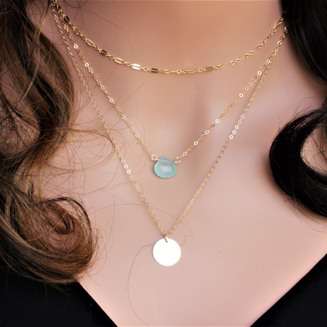 Layered Necklace Layered Necklace Set Celebrity Layered | Etsy