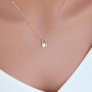 Gold Lock Necklace - Padlock Necklace -gold Layering Necklace-tiny Lock ...