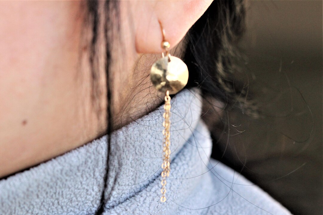 Disc Dangle Earrings in 14K Gold Filled - 14k Gold Fill Disc Earrings ...