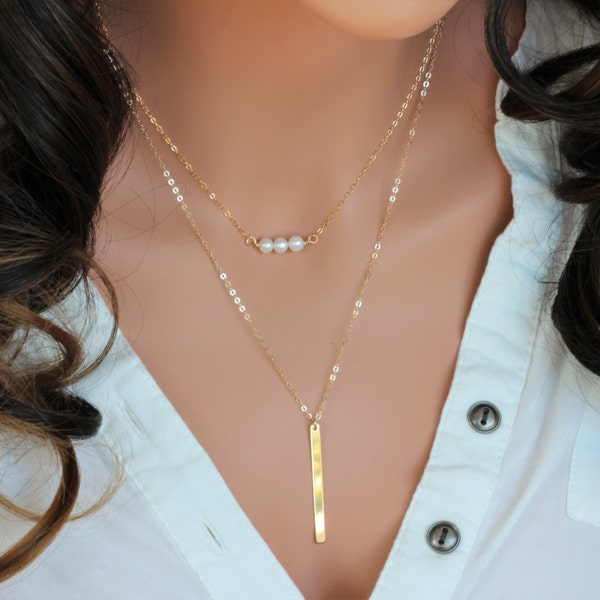 Double Layer Necklace - Etsy