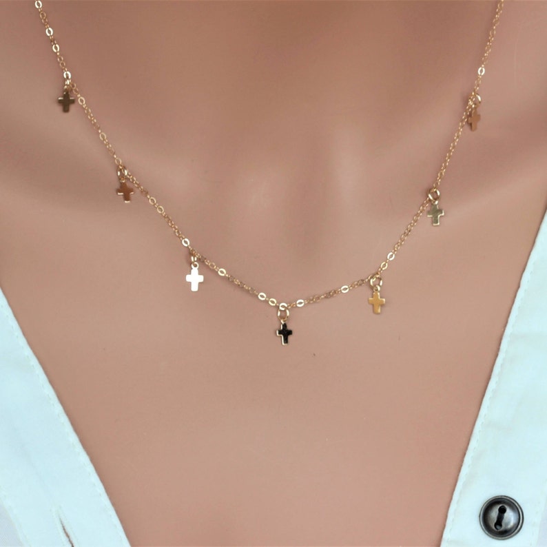 Cross Necklace Cross Neckalce for Women Tiny Cross Dangle - Etsy