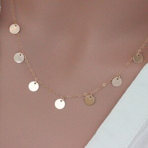Sterling Silver Disc Dangle Necklace: Minimalist Layering Jewelry. - Etsy