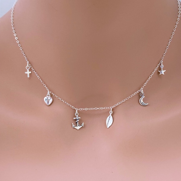 Small Charm Necklace - Etsy