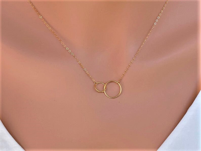 Interlocking Circle Necklace Infinity Necklace Sterling | Etsy