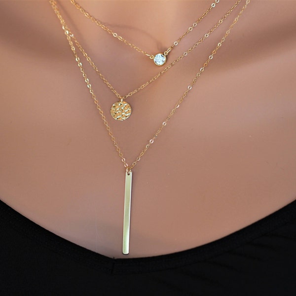 Layered Gold Necklace - Etsy