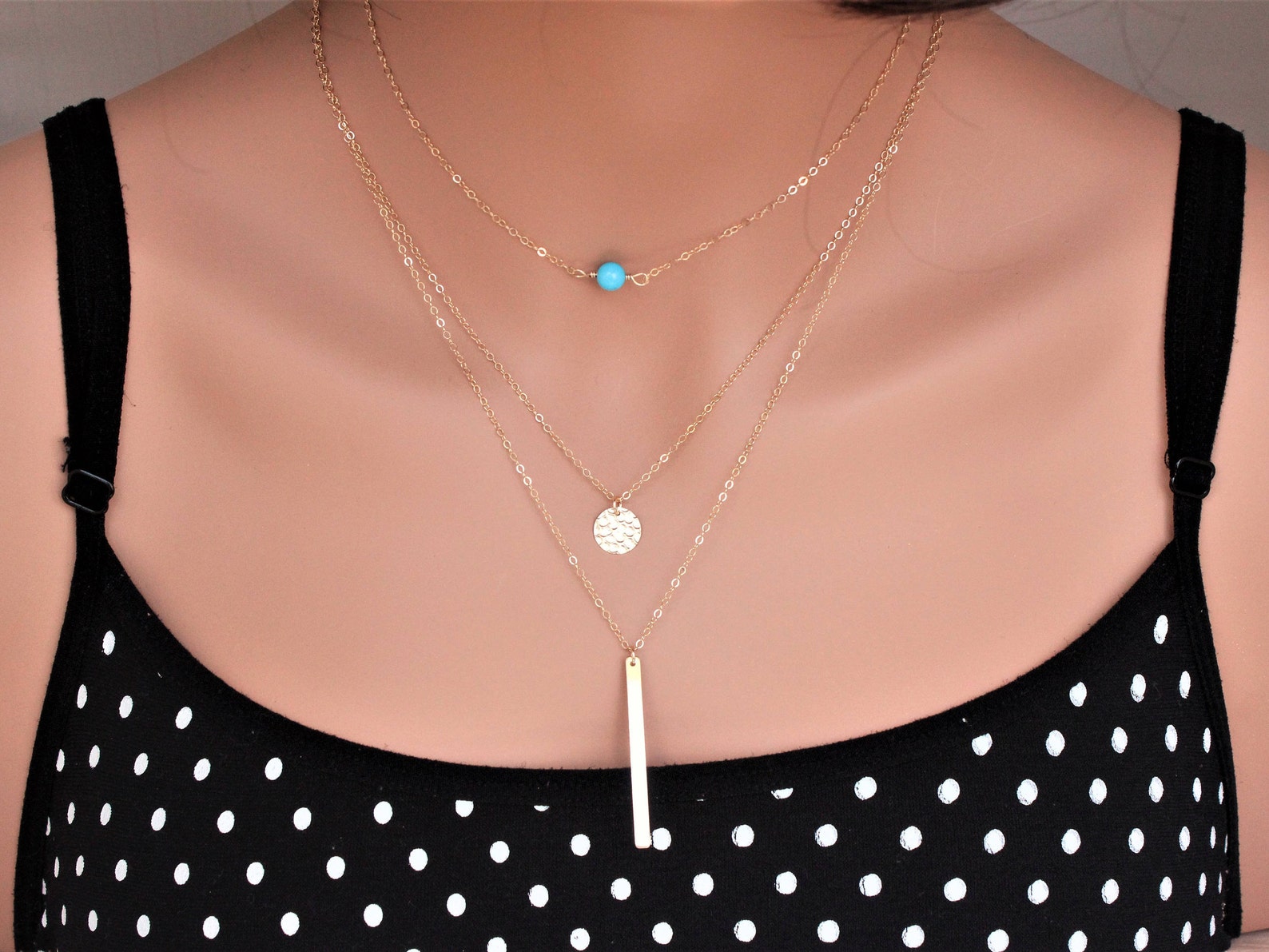 Layered Necklace Set Three Layered Necklace Turquoise - Etsy