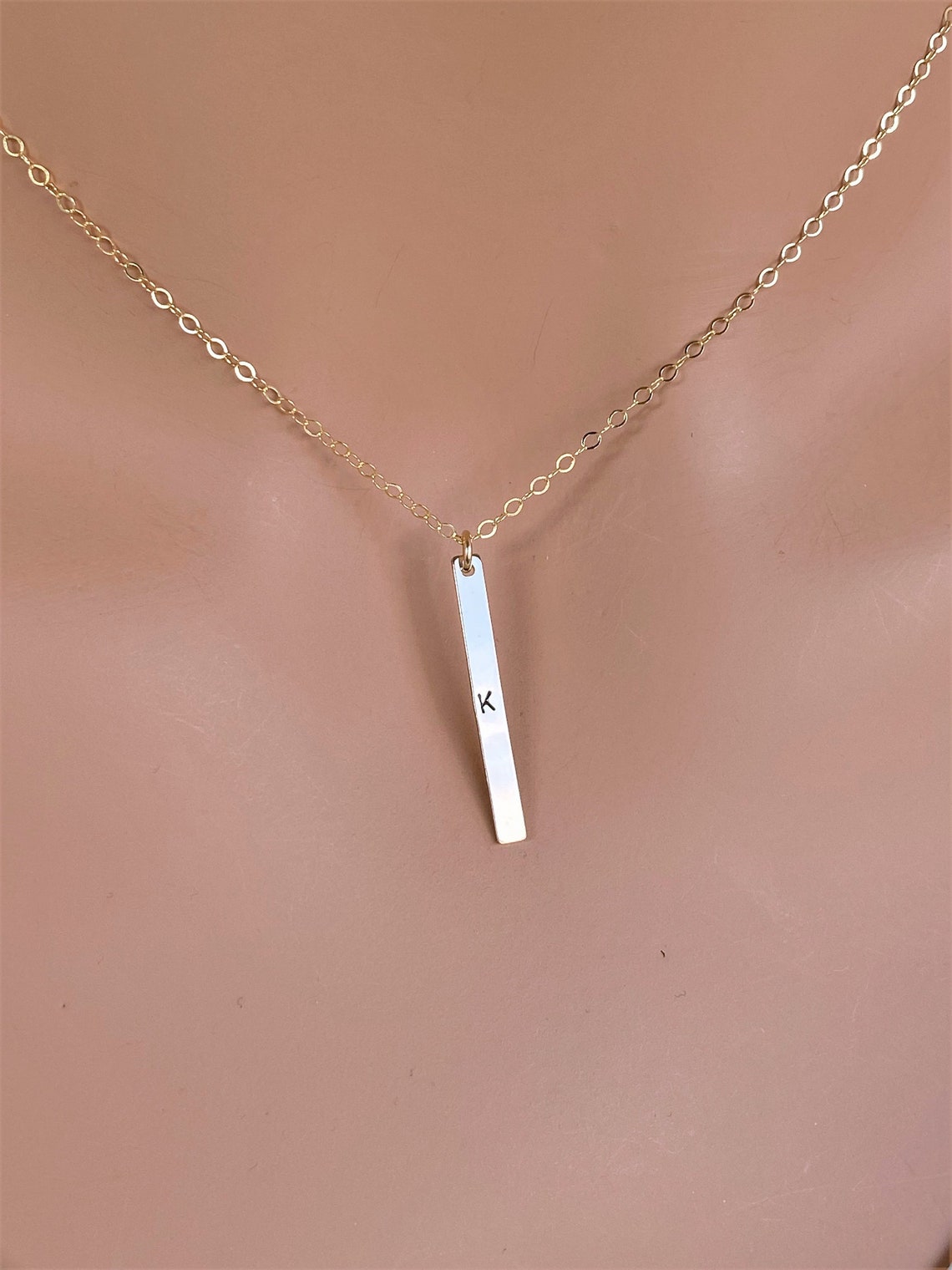 Gold Bar Necklace Bar Necklace Gold Personalized Gold Bar - Etsy