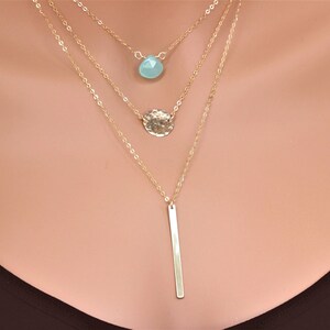 Layering Necklace Set - Multi Strand Necklace - Three Layered Gold ...