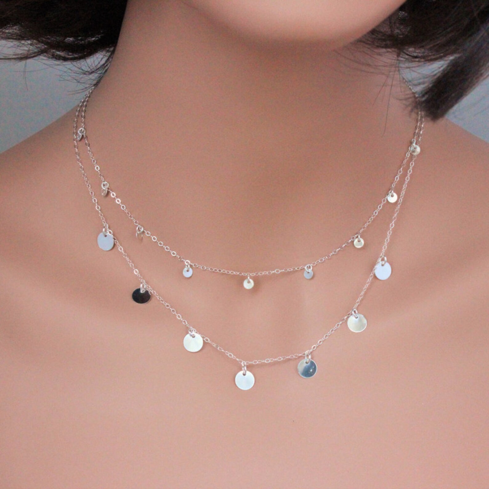 Layered Coin Necklace Set-coin Disc Necklace 14k Gold Fill - Etsy